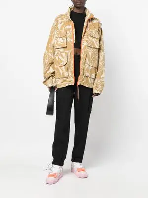 Aries Crinkle Camouflage Hooded Cargo Jacket