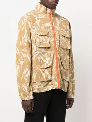 Aries Crinkle Camouflage Hooded Cargo Jacket