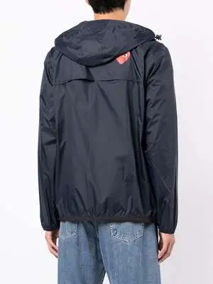 Play Comme Des Garcon X K-way Zipped Hooded Jacket - Blue