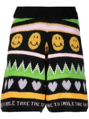 Joshua Sanders Graphic-print Knitted Shorts - Black