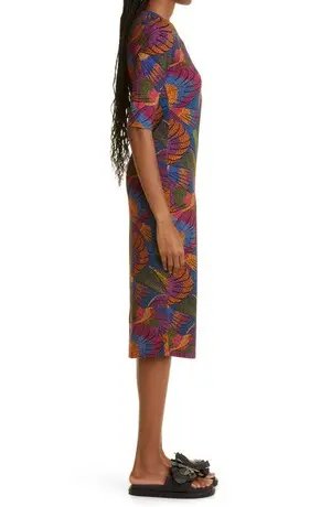 Farm Rio Macaws Jersey Midi Dress