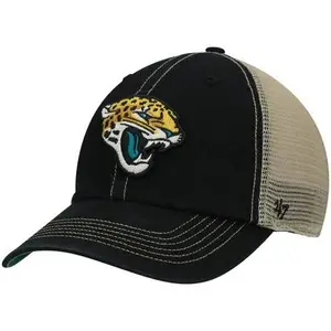 '47 Natural Jacksonville Jaguars Trawler Trucker Clean Up Snapback Hat - Black
