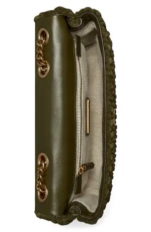 Tory Burch Kira Ruched Suede Convertible Shoulder Bag