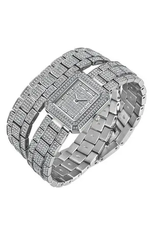 JBW Arc Diamond Wrap Bracelet Watch - Silver