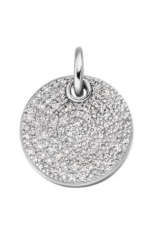 Monica Vinader Ava Diamond Disc Pendant Charm - Silver