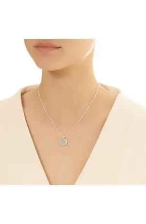 Monica Vinader Ava Diamond Disc Pendant Charm - Silver