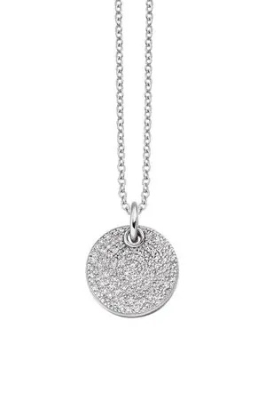 Monica Vinader Ava Diamond Disc Pendant Charm - Silver