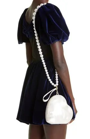 Simone Rocha Heart Minaudière With Pearl Straps