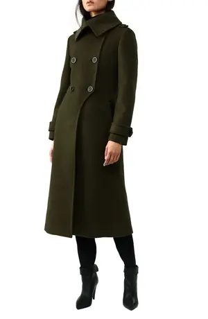 Mackage Elodie Double-Breasted Military Maxi Coat Army