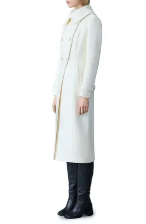 Mackage Elodie Double-breasted Military Maxi Coat - Cream
