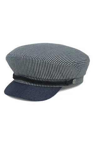 Brixton Fiddler Cap Railroad Stripe/ Denim