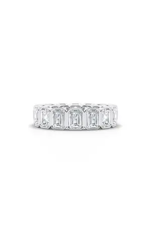 HAUTECARAT Emerald Bezel Lab Created Diamond Eternity Ring - 2.73 Ctw White Gold
