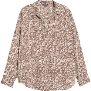 NYDJ Becky Recycled Polyester Georgette Blouse - Zebra Java
