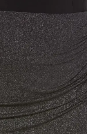 OPEN EDIT Draped Sparkle Midi Skirt