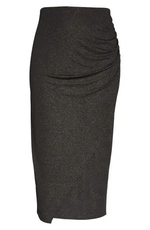 OPEN EDIT Draped Sparkle Midi Skirt