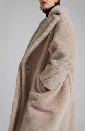 Max Mara Tedgirl Oversized Alpaca Blend Coat - Beige