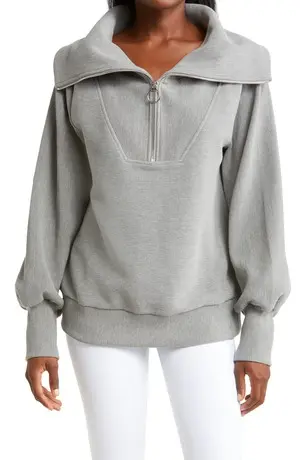 Varley Varley Vine Ottoman Half Zip Pullover Grey Marl