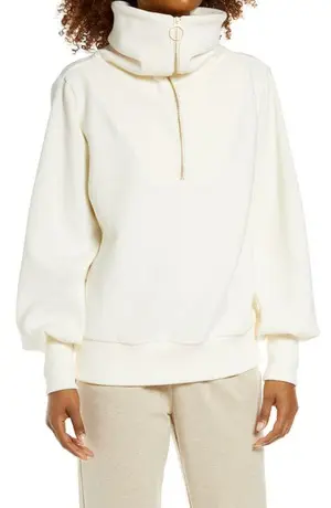 Varley Vine Ottoman Half Zip Pullover - Ivory