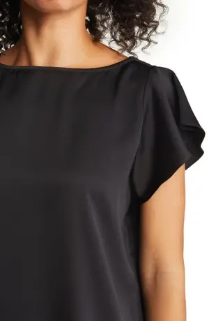 Nordstrom Ruffle Sleeve Blend Satin Top