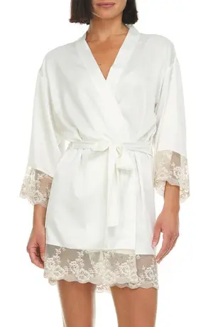 Flora Nikrooz Rosa Satin Robe - Ivory