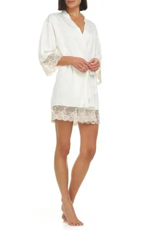 Flora Nikrooz Rosa Satin Robe - Ivory