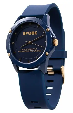 SPGBK WATCHES Smith Silicone Strap Watch - Navy/gold