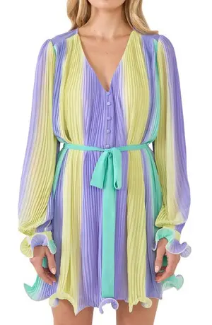 Endless Rose Stripe Pleated Mini Dress