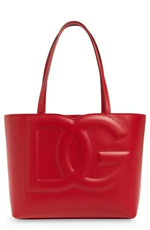 Dolce & Gabbana Small Dg Logo Leather Tote