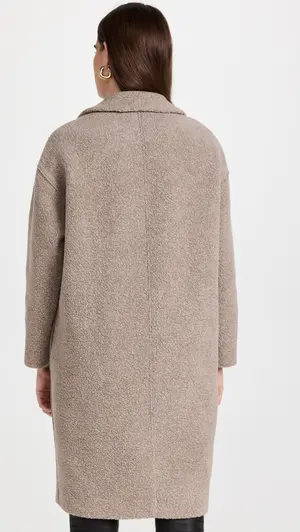 Harris Wharf London Dropped Shoulder Boucle Coat - Taupe