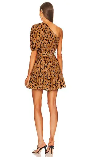 KARINA GRIMALDI Antonella Print Mini Dress In Brown