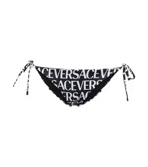 Versace Logo Bikini Bottom - Black