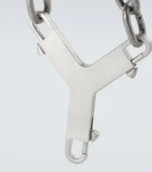 Rick Owens Cerberus Chainlink Choker In Silver - 30% Off