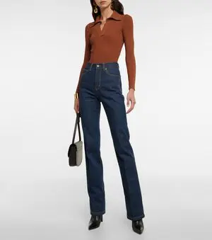 Saint Laurent Clyde High-rise Straight Jeans