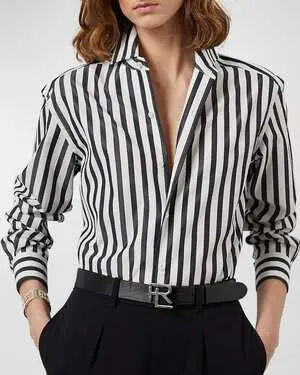 Ralph Lauren Capri Striped Shirt - White Multi