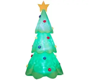 GLITZHOME Indoor/outdoor 9ft Lighted Christmas E Inflatable - One-color