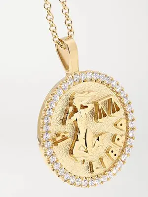 ANITA KO Zodiac Large 18-karat Gold Diamond Necklace
