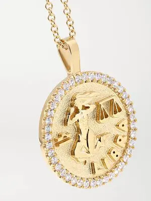 ANITA KO Zodiac Large 18-karat Gold Diamond Necklace