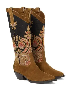 Etro Suede Cowboy Boots