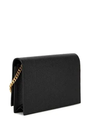 Saint Laurent Kate Black Leather Wallet-on-chain