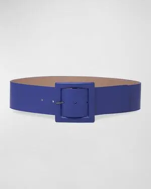Carolina Herrera Carolina Herrera Wide Leather Belt Cobalt