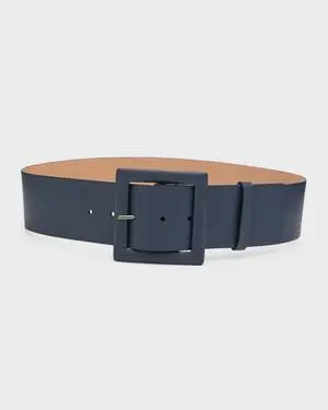 Carolina Herrera Carolina Herrera Wide Leather Belt Midnight