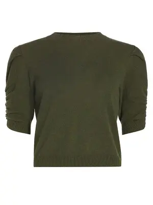 FRAME Ruched Sleeve Cashmere-wool Sweater Surplus