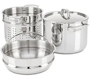 VIKING 3-ply 8-qt Multi-cooker And Pasta Pot W/ Bonus Steamer - One-color