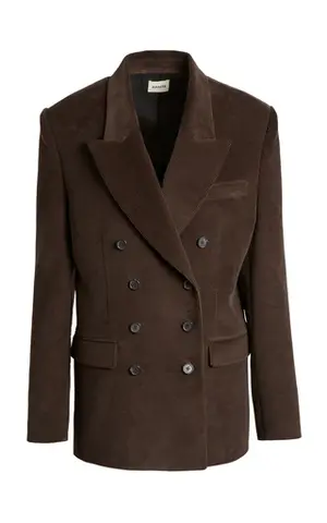 Khaite Tanner Cotton Corduroy Oversized Blazer