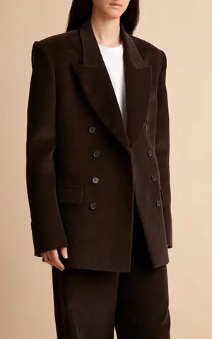 Khaite Tanner Cotton Corduroy Oversized Blazer