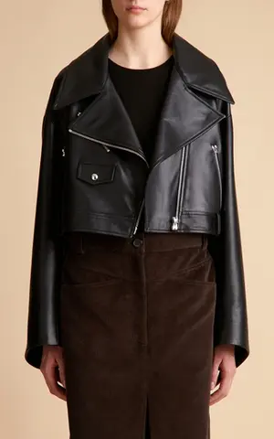 Khaite Gelman Cropped Leather Jacket