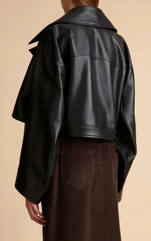 Khaite Gelman Cropped Leather Jacket