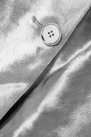 Michael Kors Belted Double-breasted Metallic Calf Hair Trench Coat