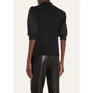 Veronica Beard Coralee Knit Button-front Top - Black