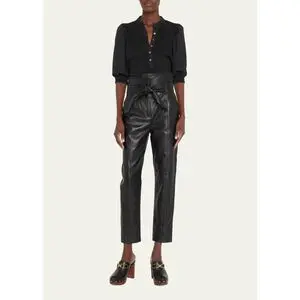 Veronica Beard Coralee Knit Button-front Top - Black